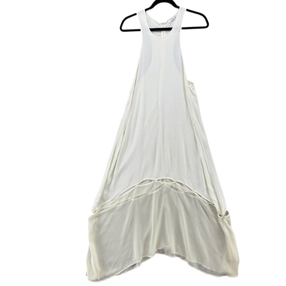 Tobi | Dresses | Tobi Sheer Maxi Halter Dress Cream Colorblock Flowy ...